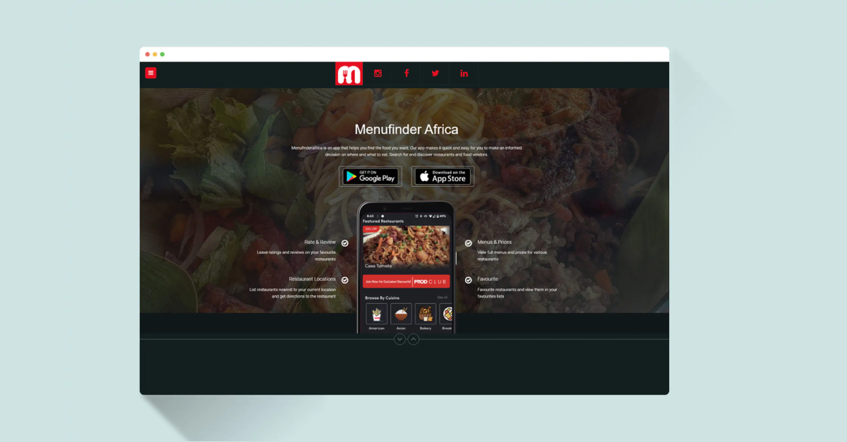 App for Finding Restaurants | Menufinder Africa