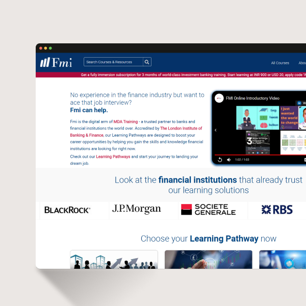 Revolutionize FMI | Redesign & Development Service for e-Learning